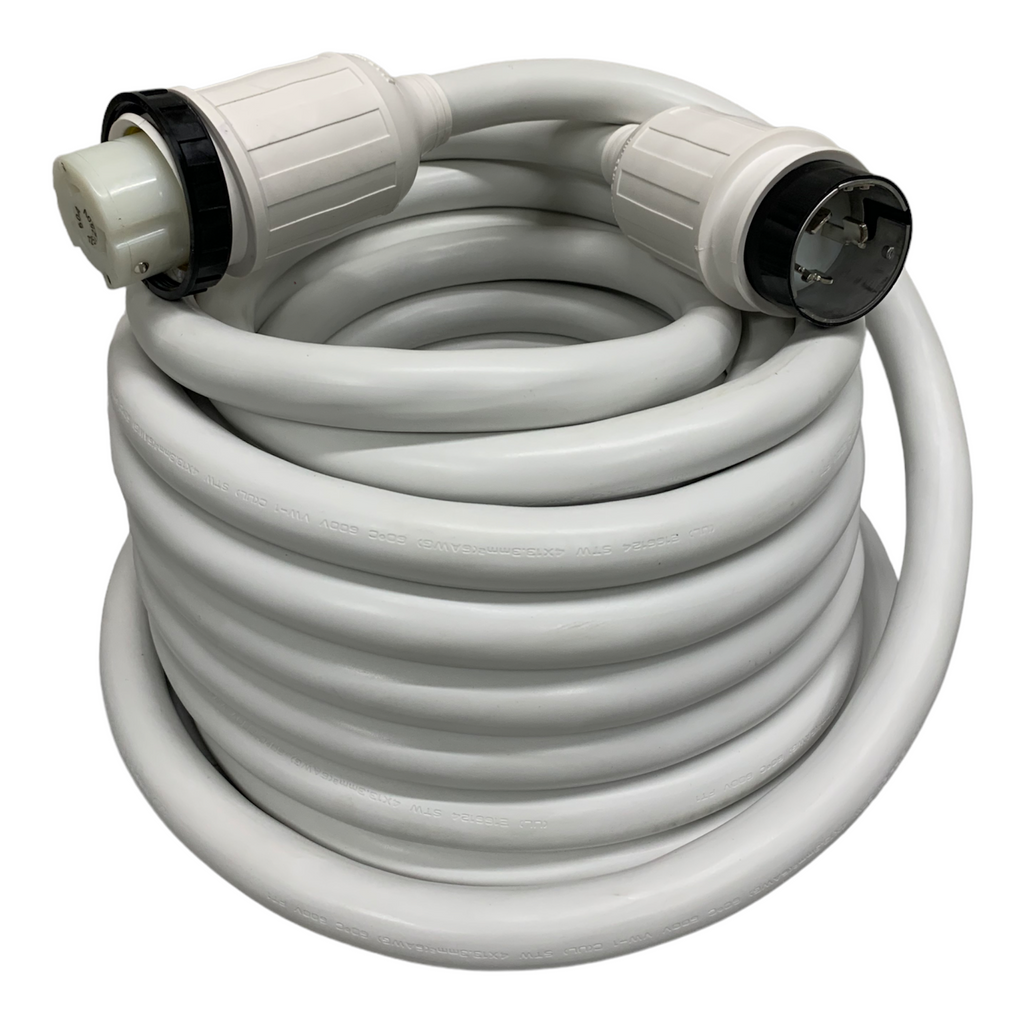 50A 125/250V Marine Shore Power Boat Cord 50' WHITE - 22515 – Amp Up ...